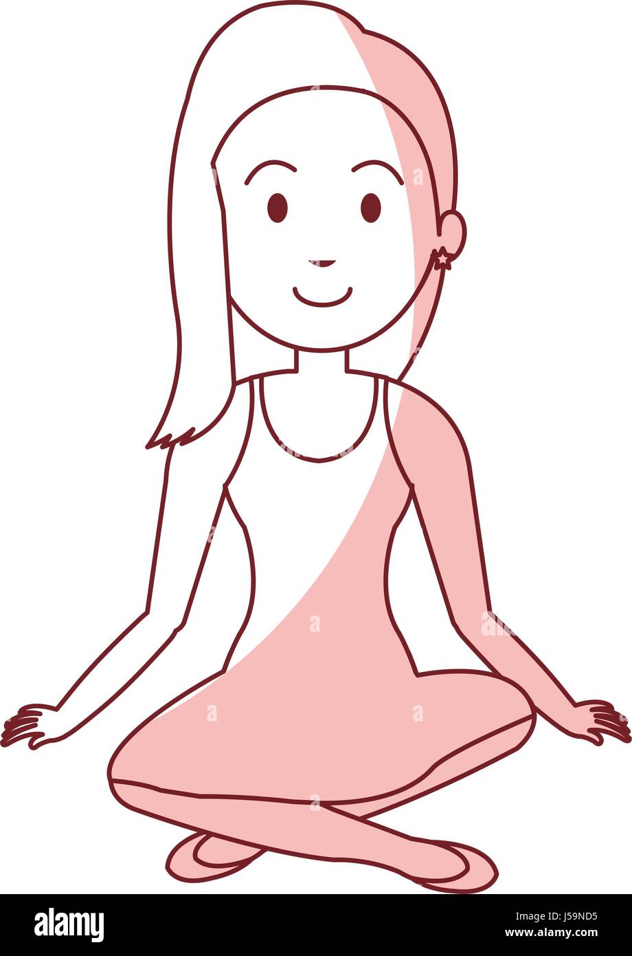 beautiful and young woman sitting character Stock Vector Image & Art ...