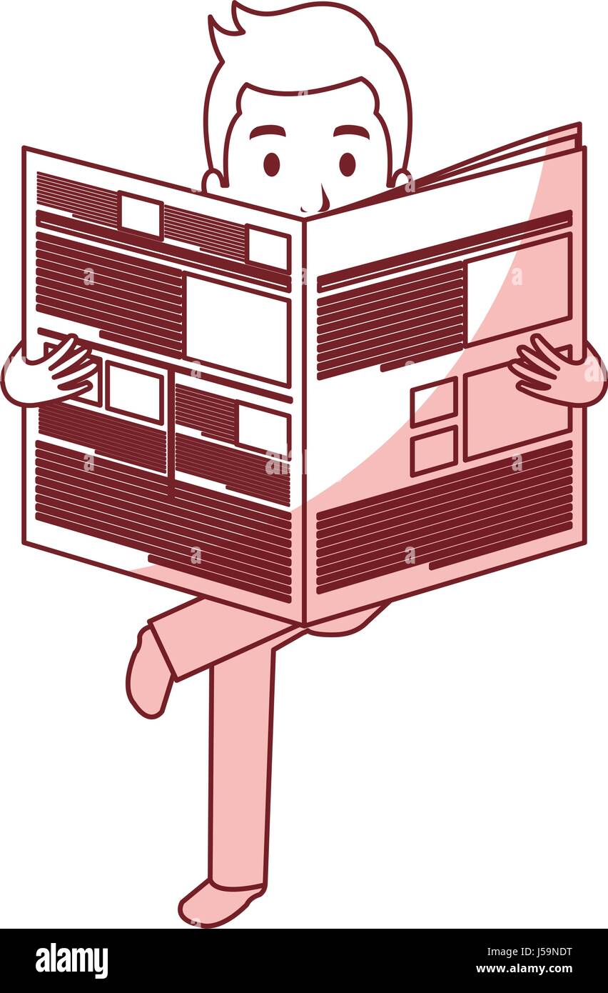 young man reading newspaper avatar character Stock Vector Image & Art ...