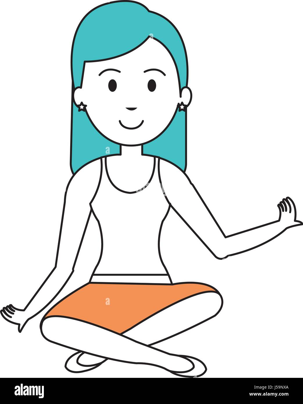 beautiful and young woman sitting character Stock Vector Image & Art ...