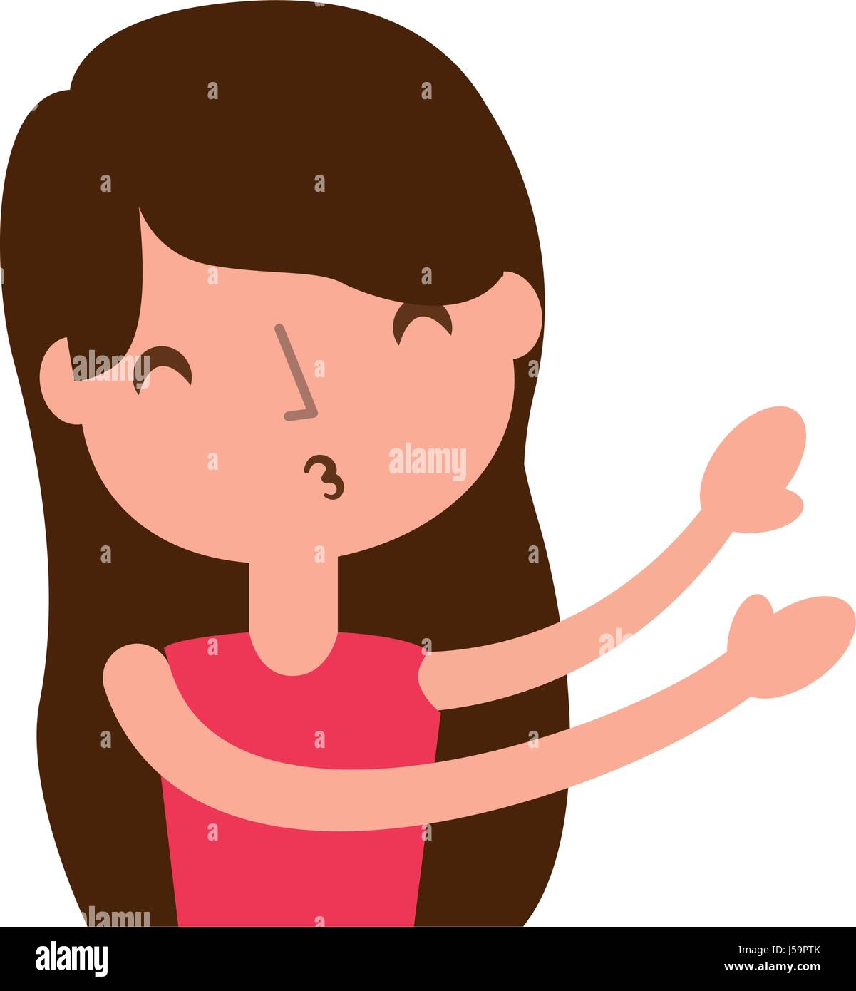 young girl sent air kiss Stock Vector Image & Art - Alamy