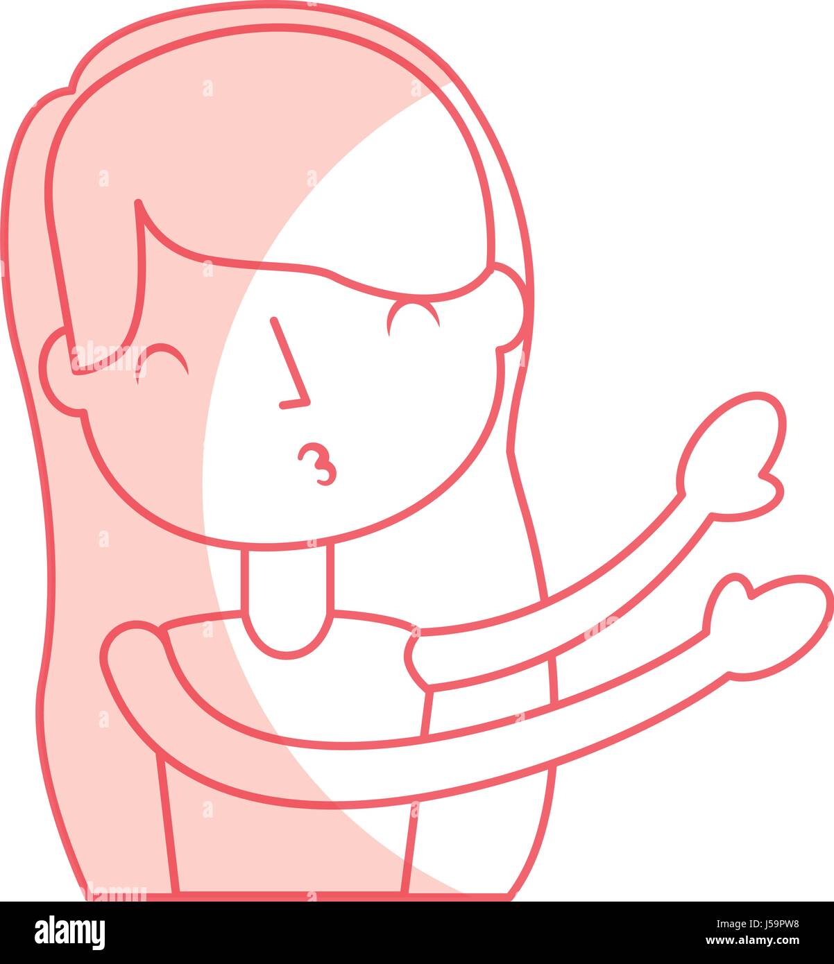 young girl sent air kiss Stock Vector Image & Art - Alamy