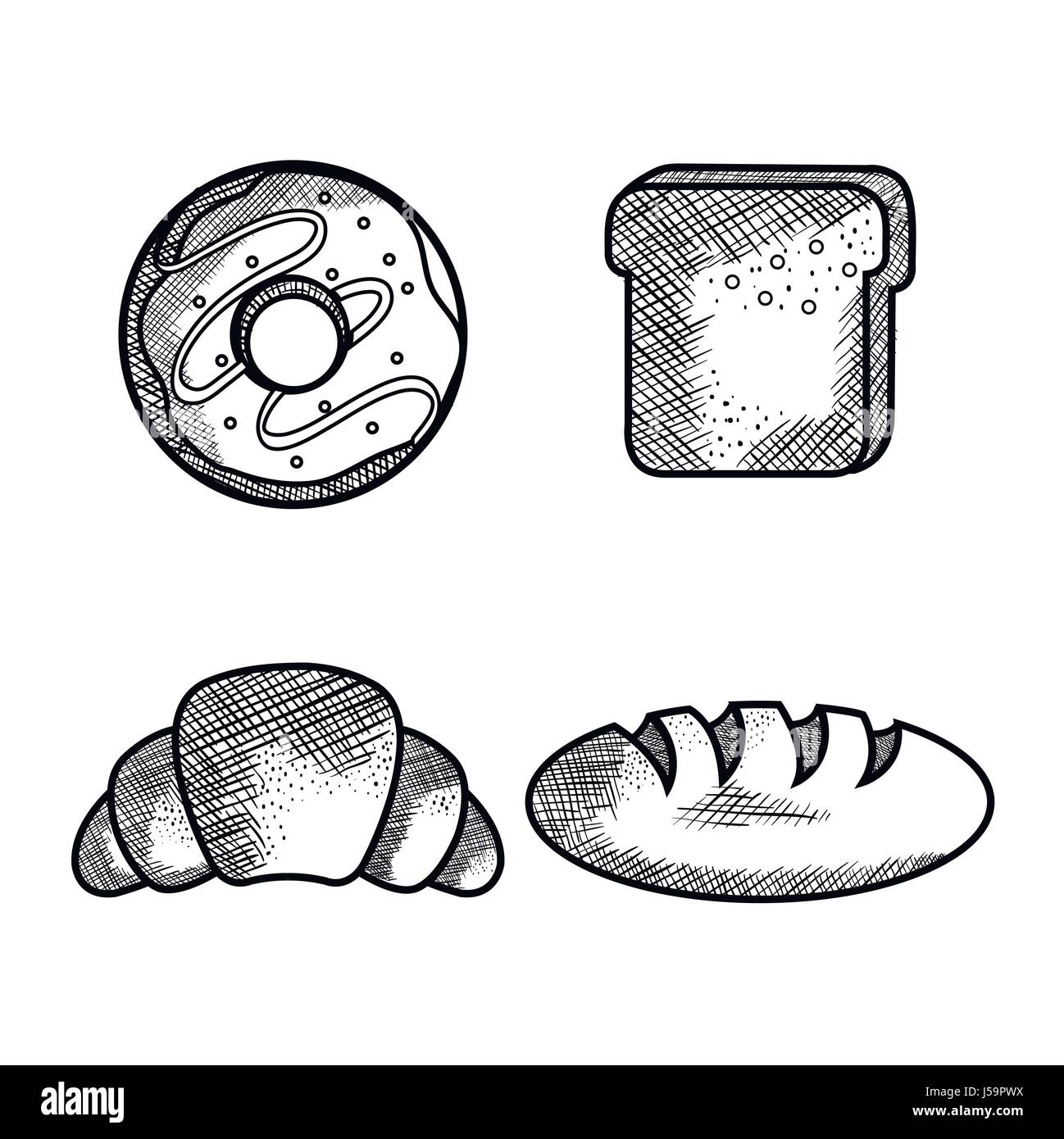 Hand drawn bakery goods design Stock Vector Image & Art - Alamy