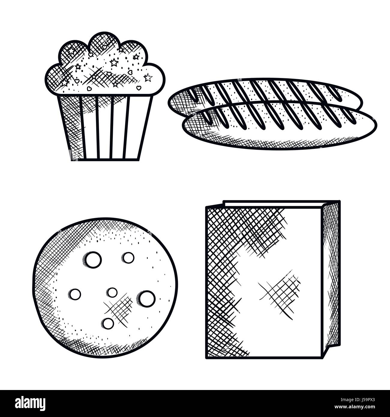 Hand drawn bakery goods design Stock Vector Image & Art - Alamy
