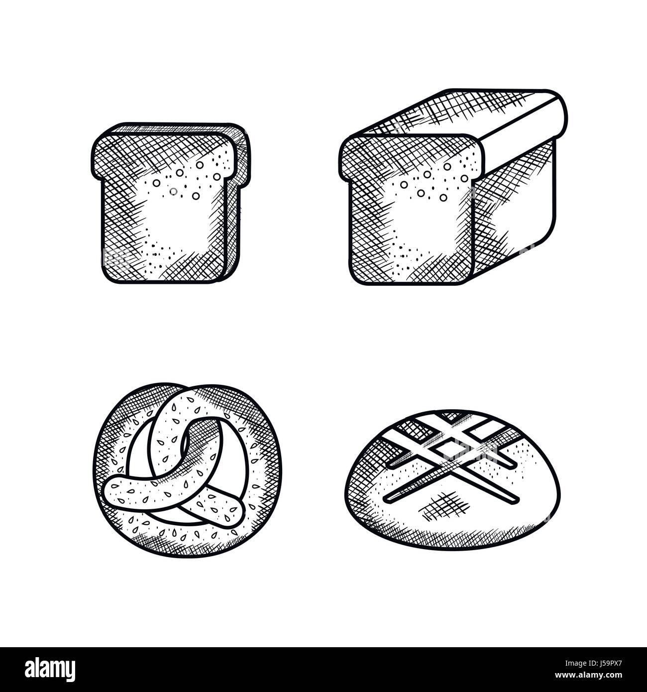 Hand drawn bakery goods design Stock Vector Image & Art - Alamy