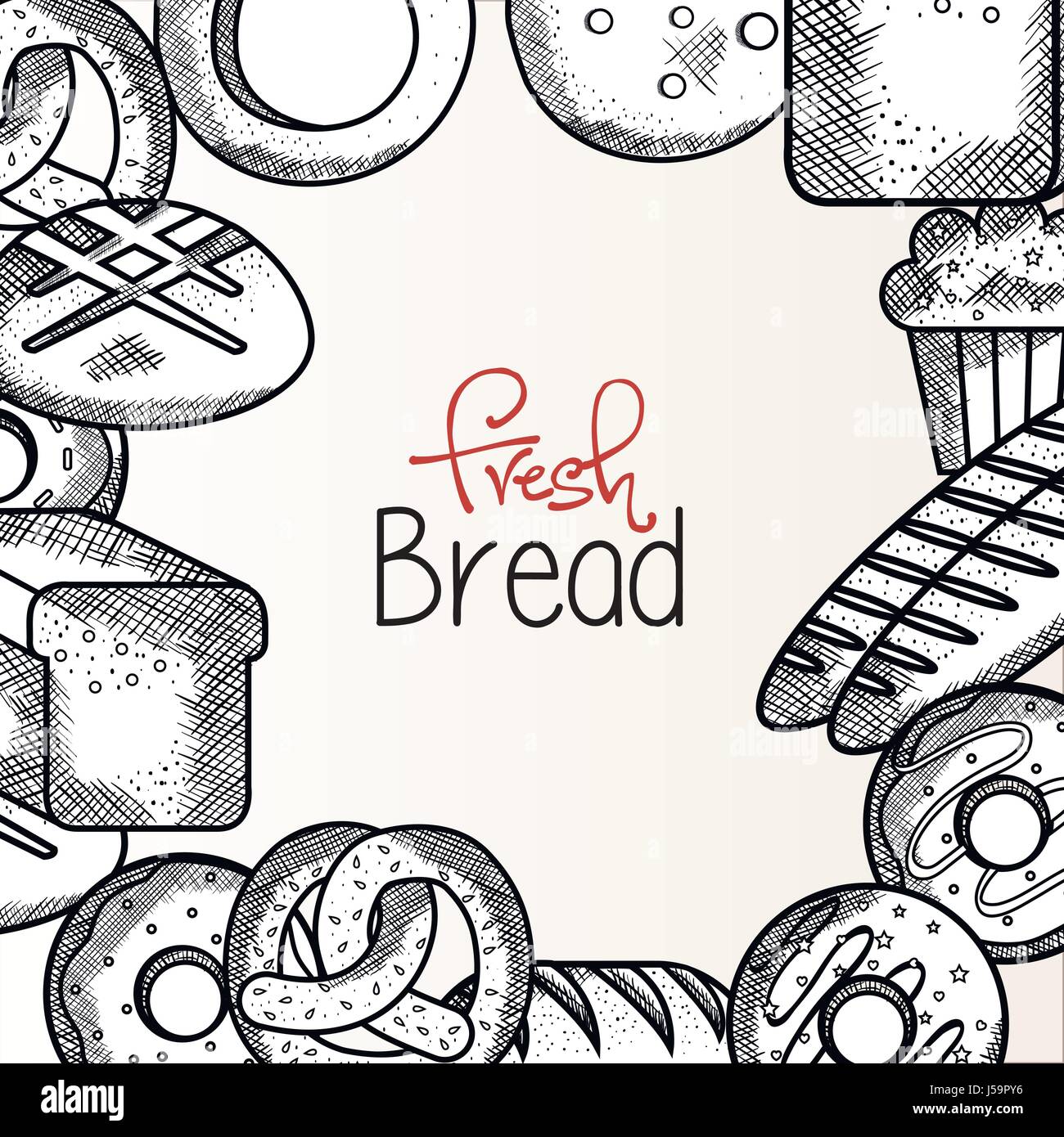 Hand drawn bakery goods design Stock Vector Image & Art - Alamy