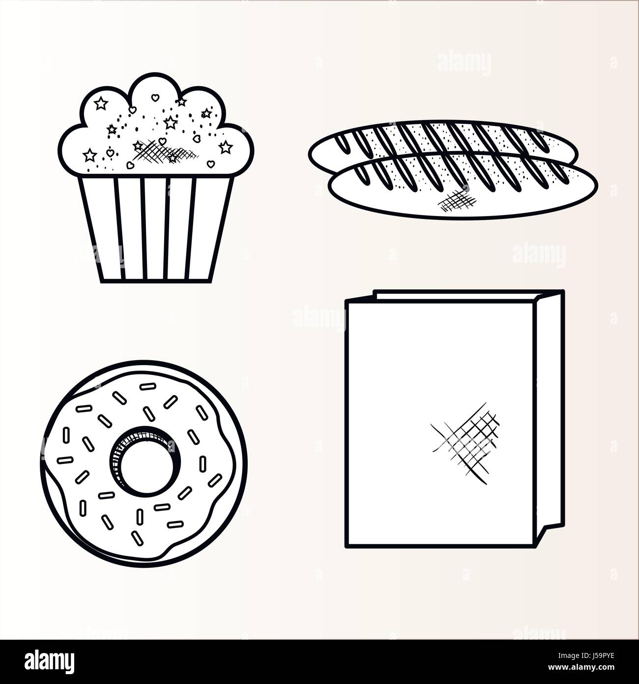 Hand drawn bakery goods design Stock Vector Image & Art - Alamy