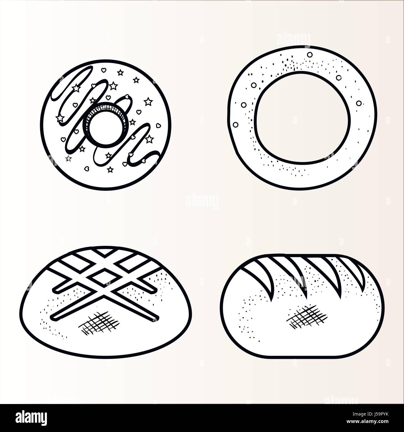 Hand drawn bakery goods design Stock Vector Image & Art - Alamy