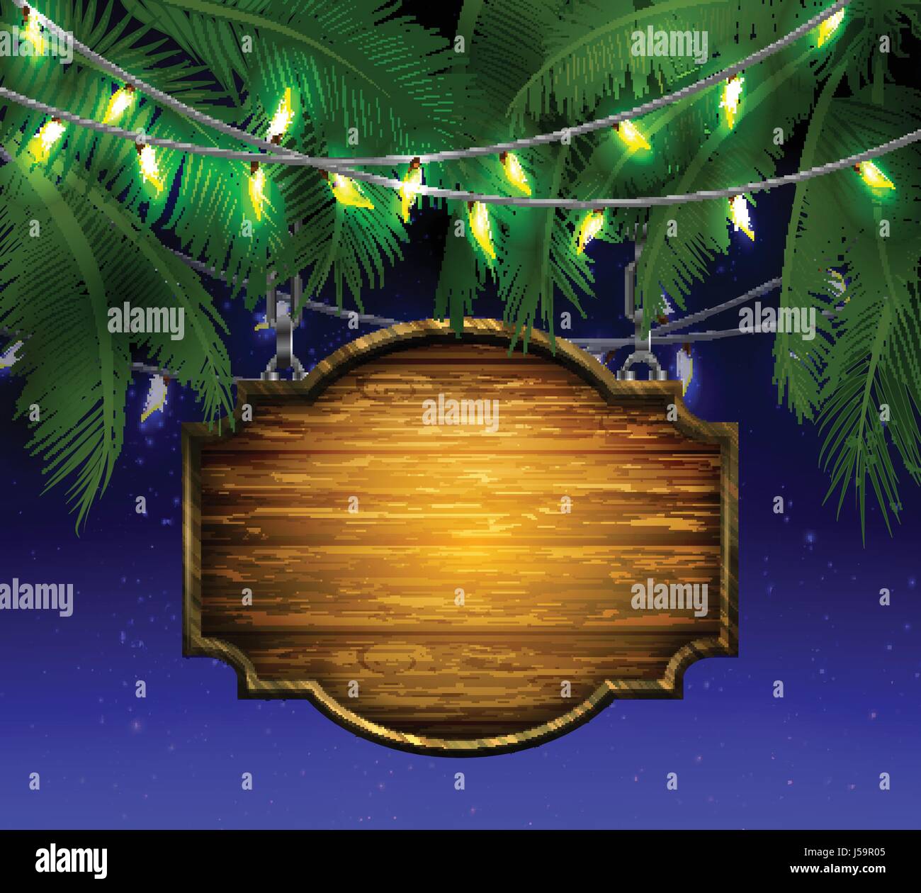 summer wooden sign on tropical beach background Stock Vector Image ...