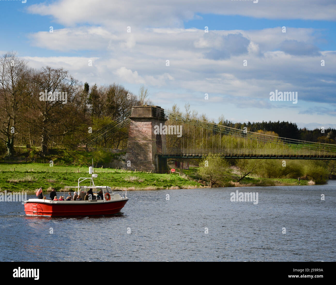 The Union Chain Bridge, crossing the River Tweed near Horncliffe ...