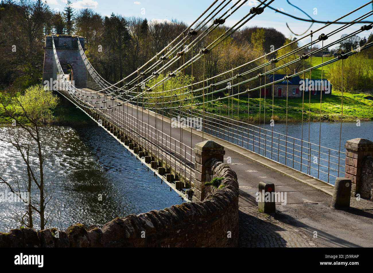 The Union Chain Bridge, crossing the River Tweed near Horncliffe ...