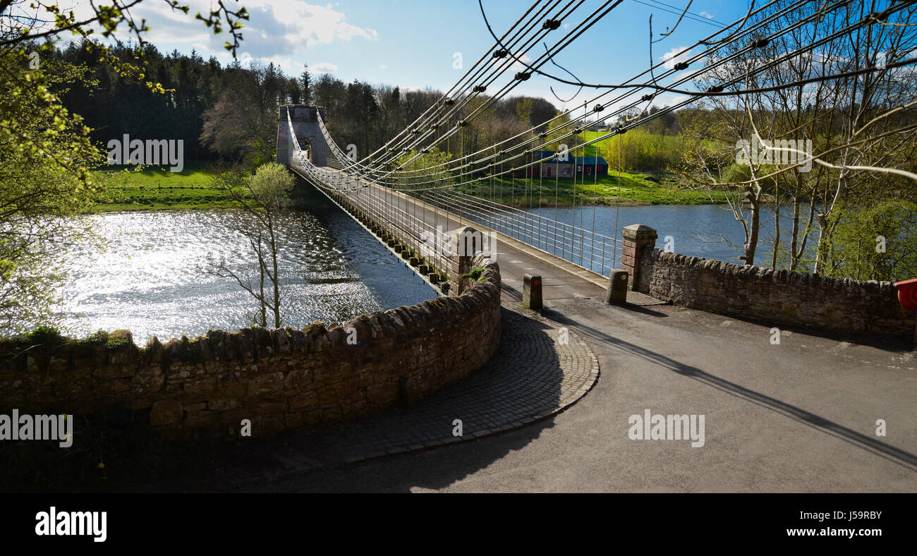 The Union Chain Bridge, crossing the River Tweed near Horncliffe ...