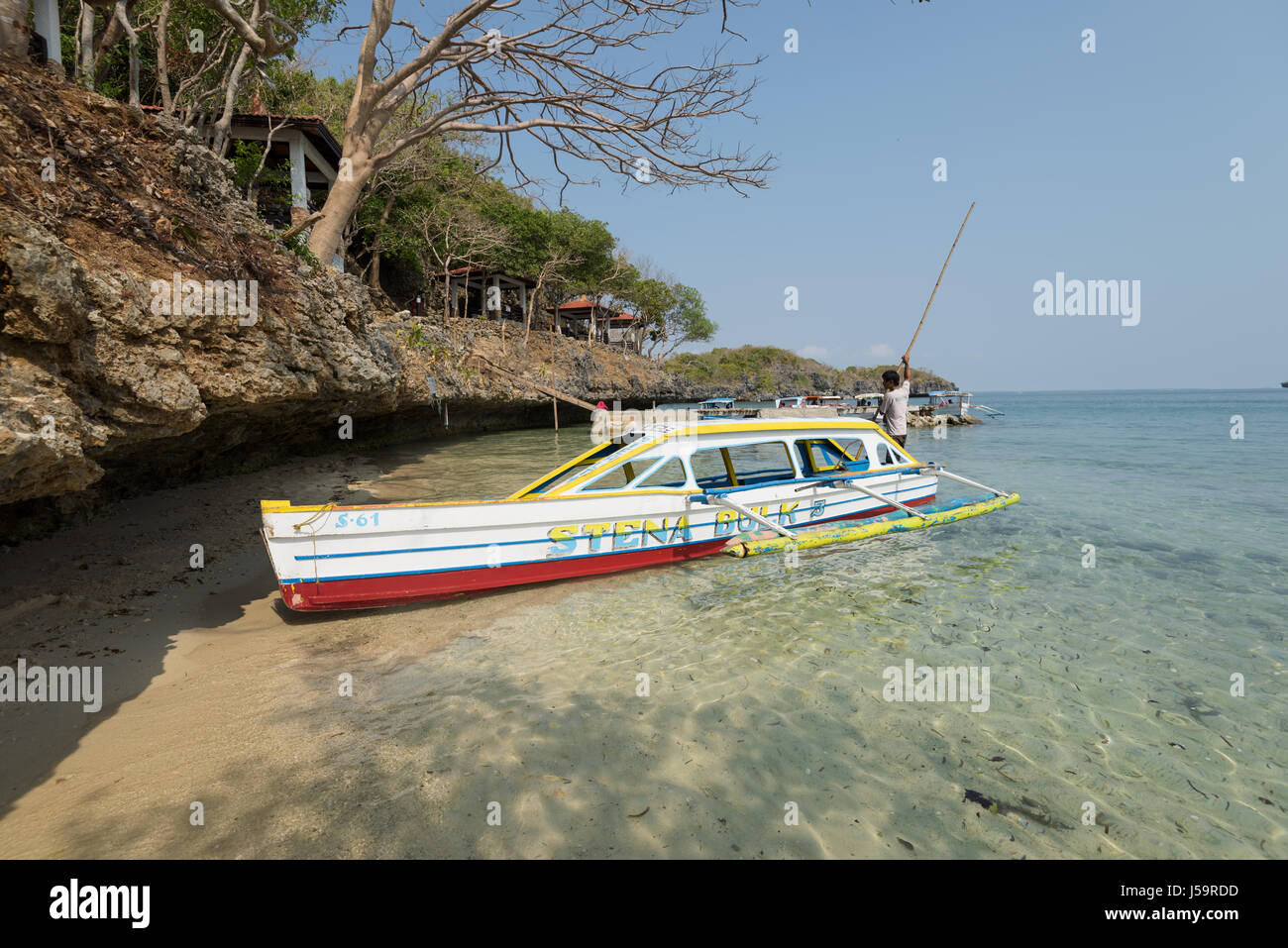 Quezon Island, Philippines - April 12, 2017: Tourists boats at the ...