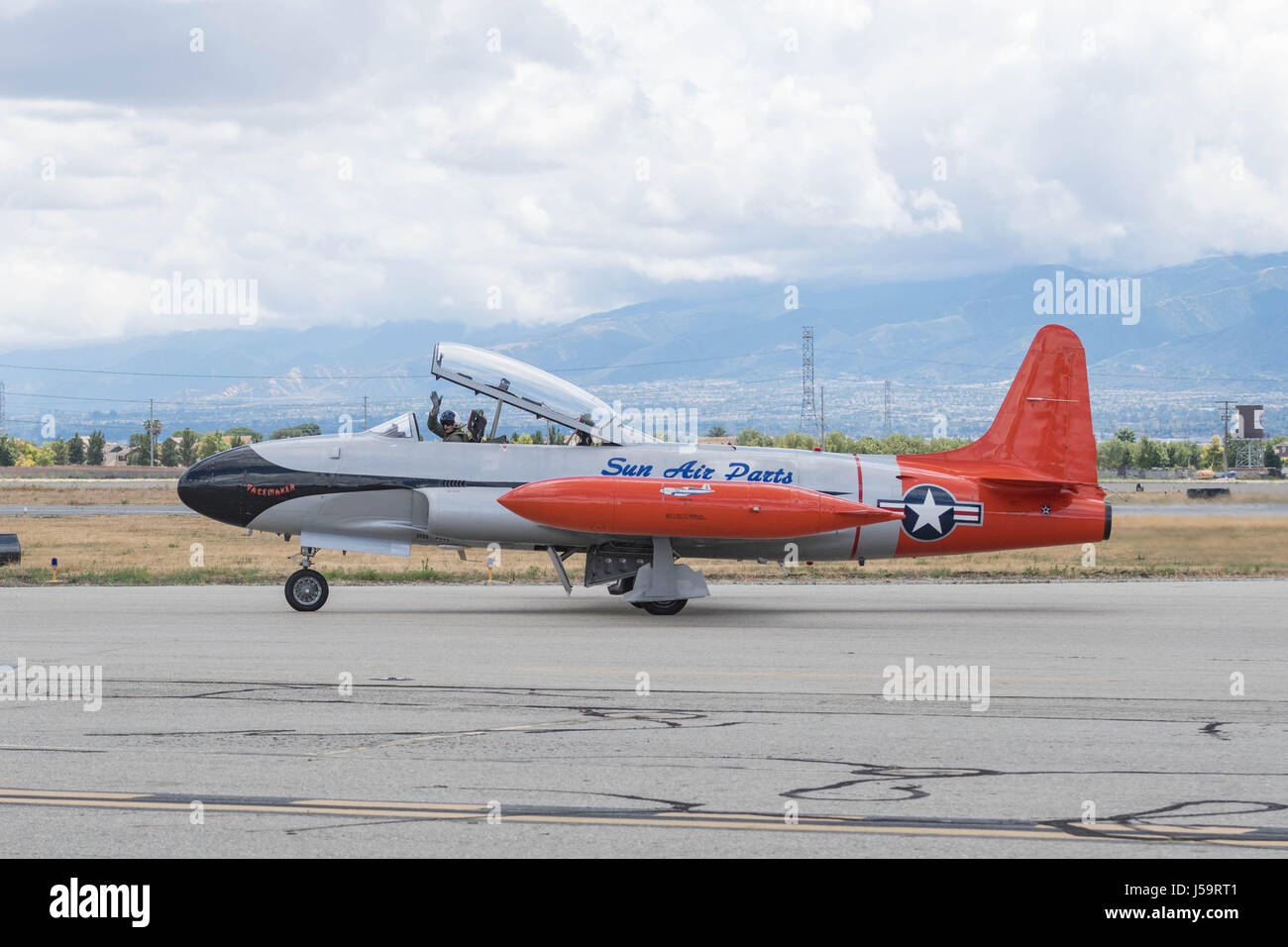 Chino, USA - May 7 2017: Canadair shooting star ct-133 on display ...