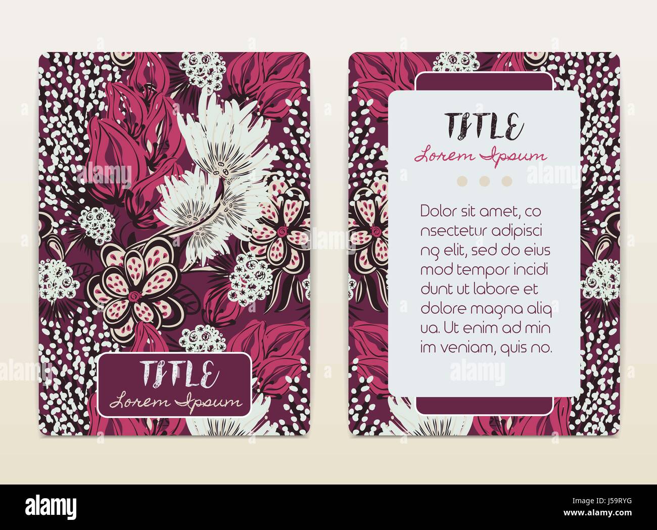 Cover design with floral pattern. Hand drawn creative flowers. Colorful ...