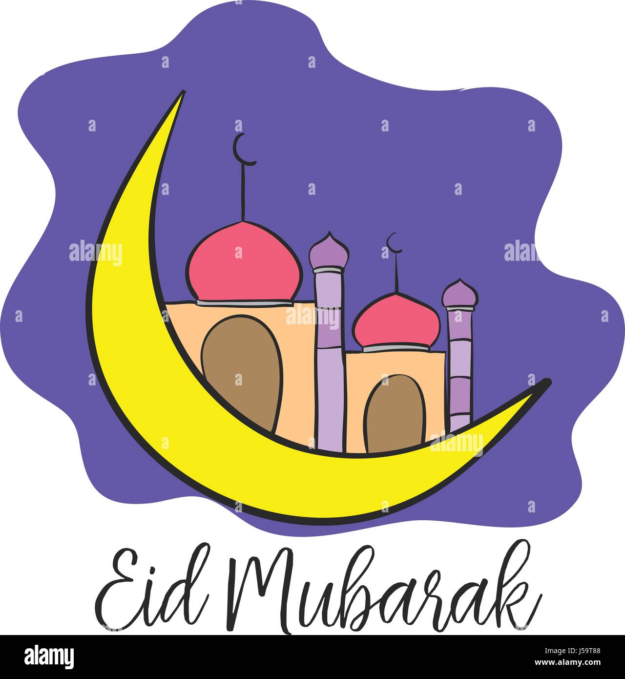 Eid Mubarak greeting card with mousque Stock Vector Image & Art - Alamy