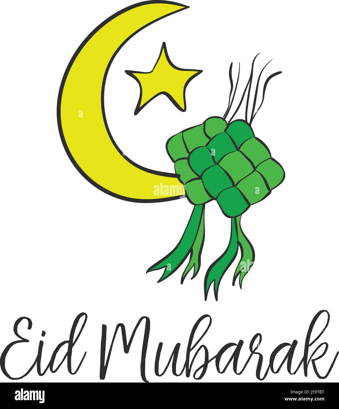 Eid Mubarak theme cute greeting card Stock Vector Image & Art - Alamy