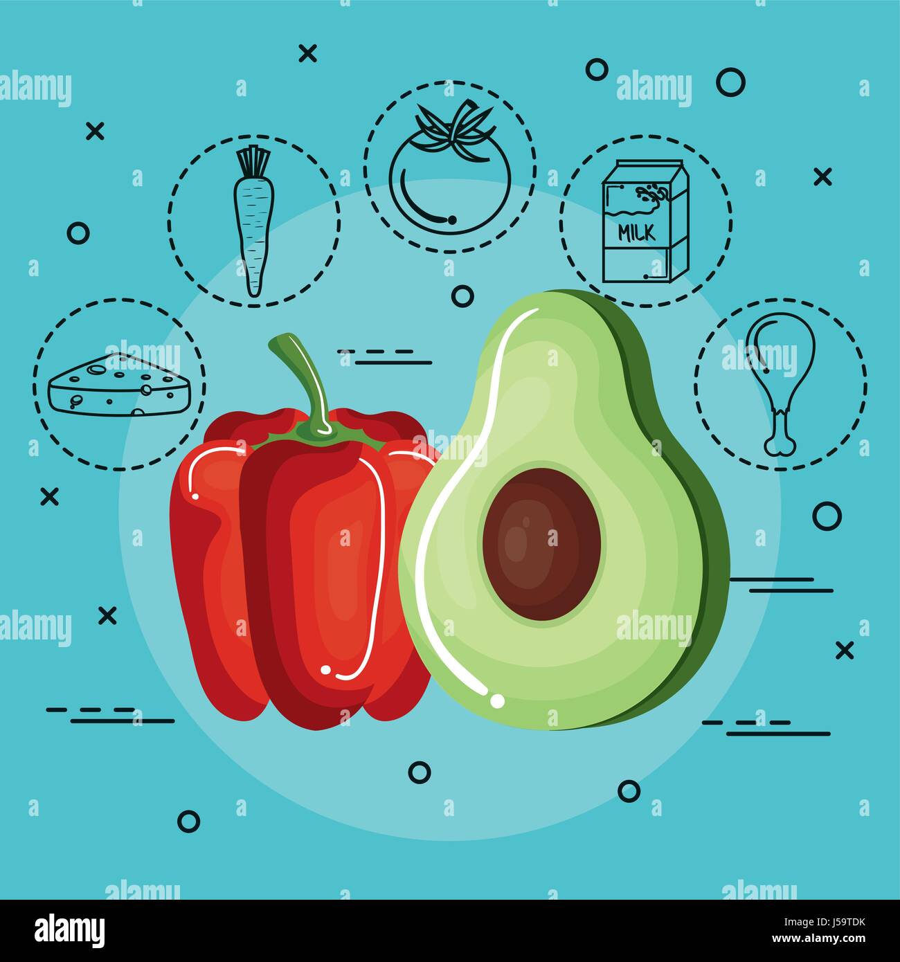 Healthy eating design Stock Vector Image & Art - Alamy