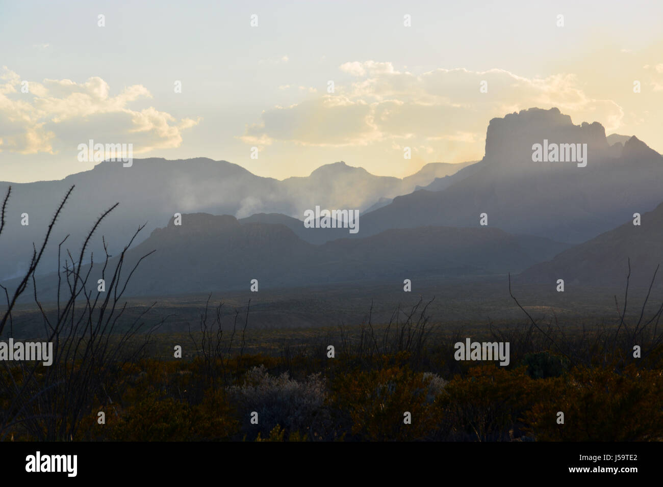 Smoke rises from the 2017 Crown Mountain wildfire, Big Bend National ...