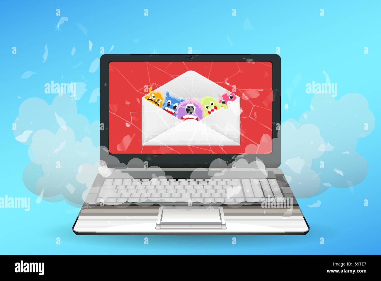 Email icon virus spam Stock Vector Images - Alamy