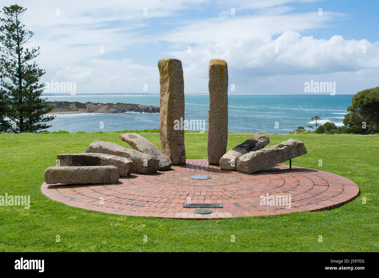 Port Elliot, SA, Australia - October 11, 2016: Memorial to mark the ...