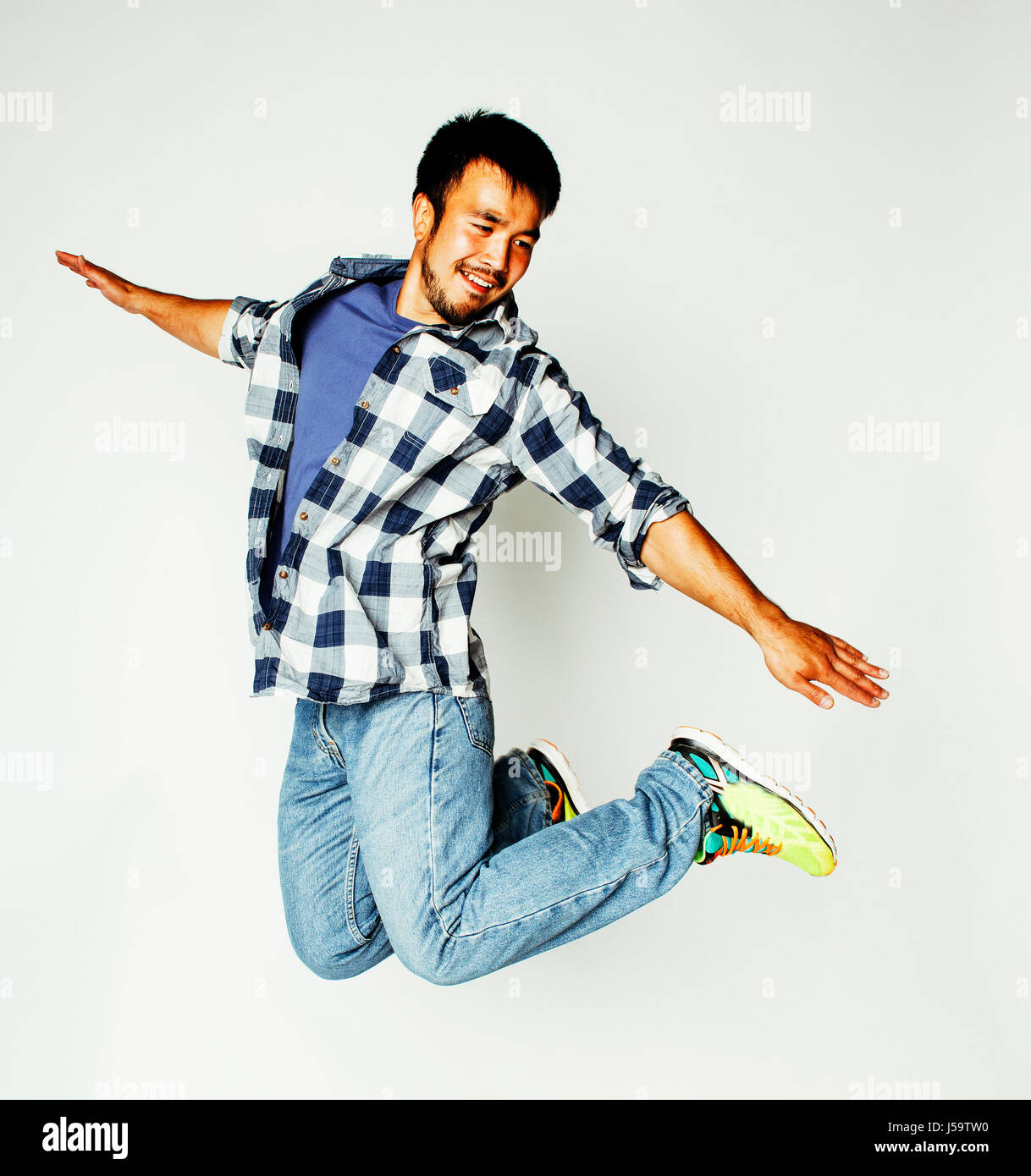 Indian young boy jump success hi-res stock photography and images - Alamy