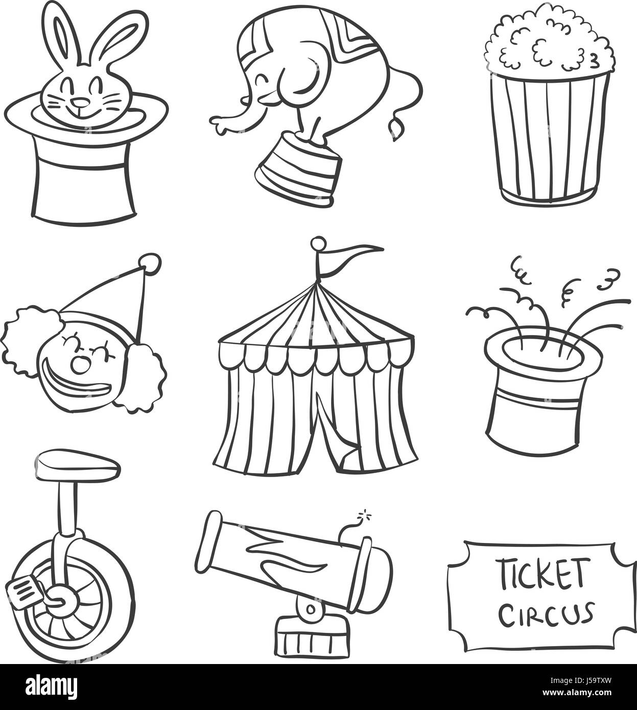 Element circus hand draw doodles Stock Vector Image & Art - Alamy