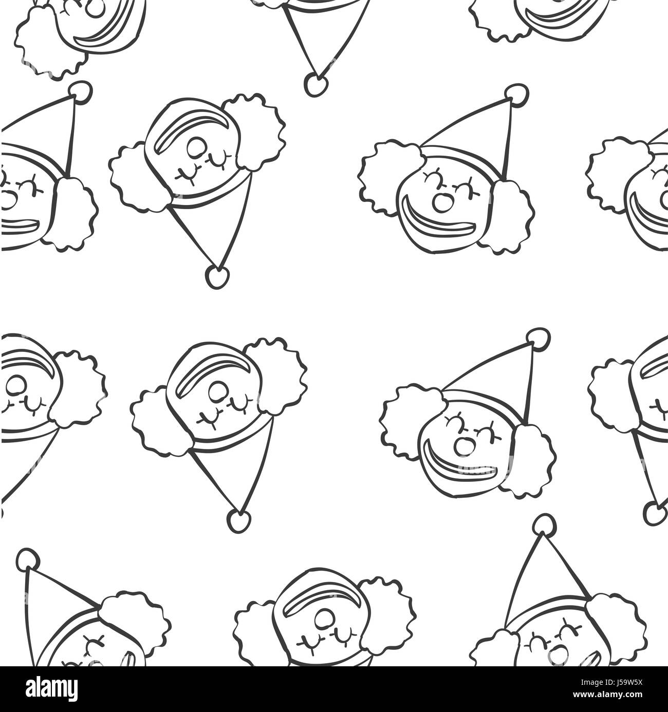 Doodle clown circus hand draw hi-res stock photography and images - Alamy