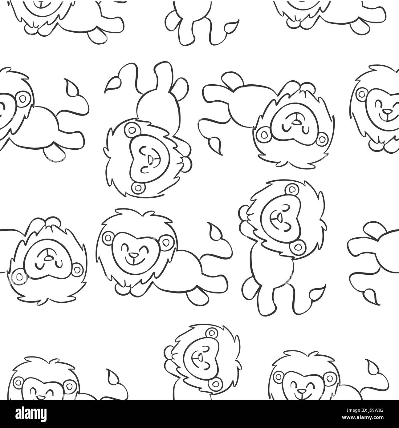 Collection lion doodle style hand draw Stock Vector Image & Art - Alamy
