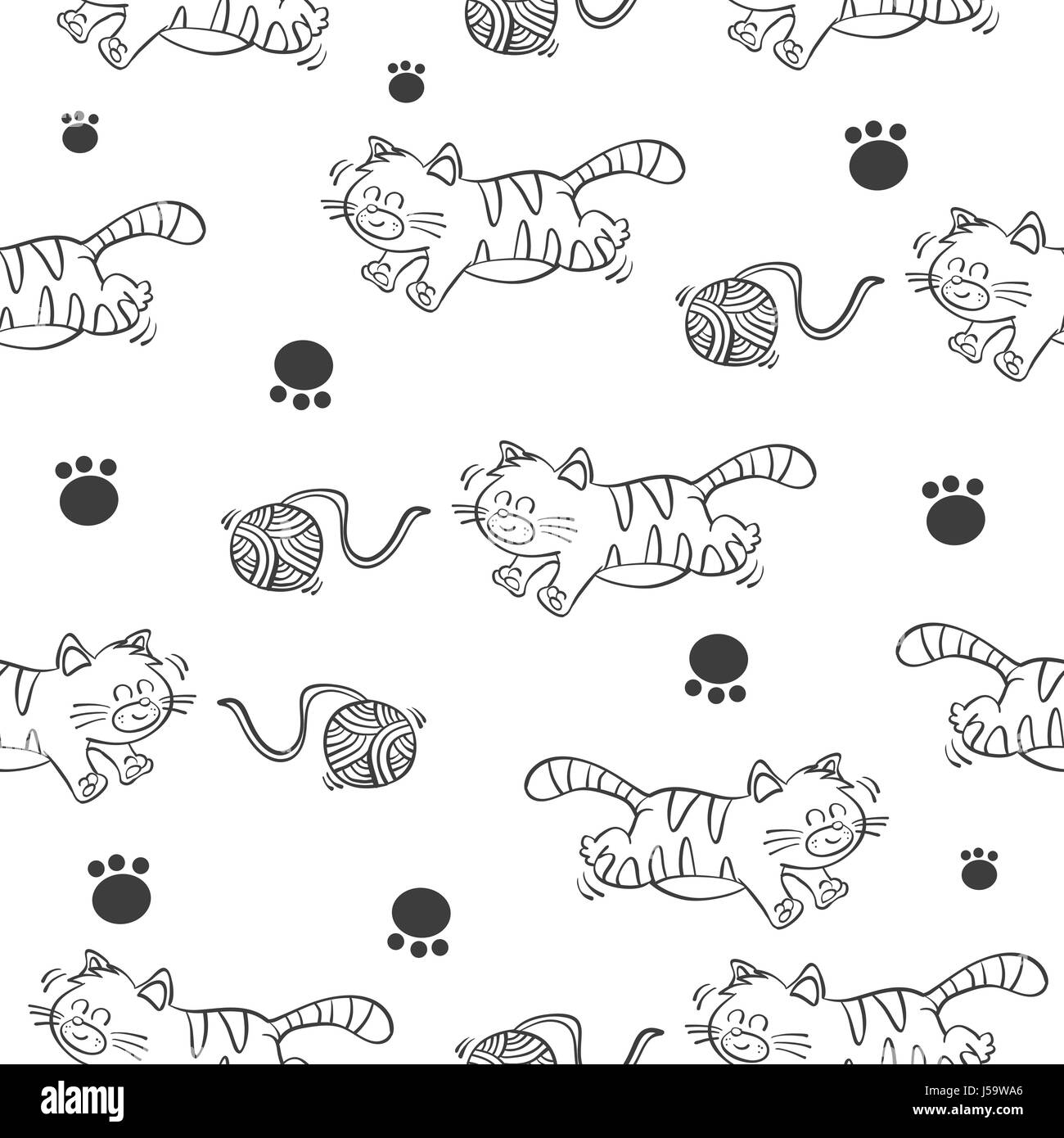 Black cat ball yarn Stock Vector Images - Alamy