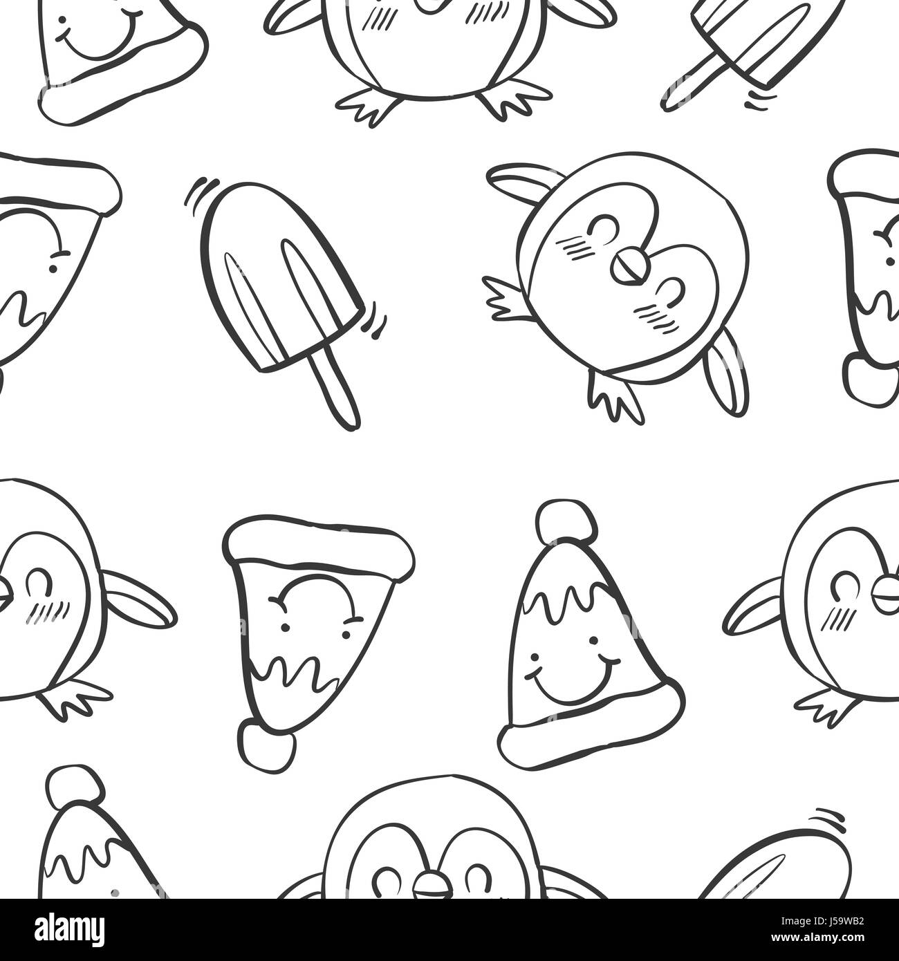 Ice cream clip art Black and White Stock Photos & Images - Alamy