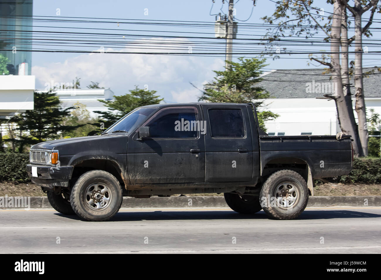 Pick up truck on highway road Stock Photo - Alamy