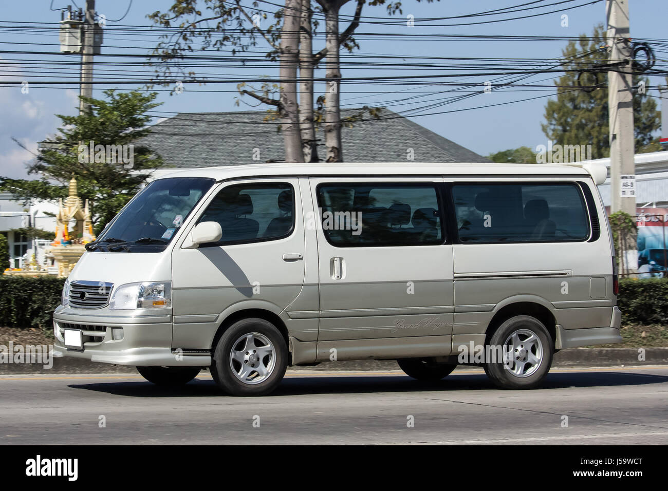 Van car on highway road Stock Photo - Alamy