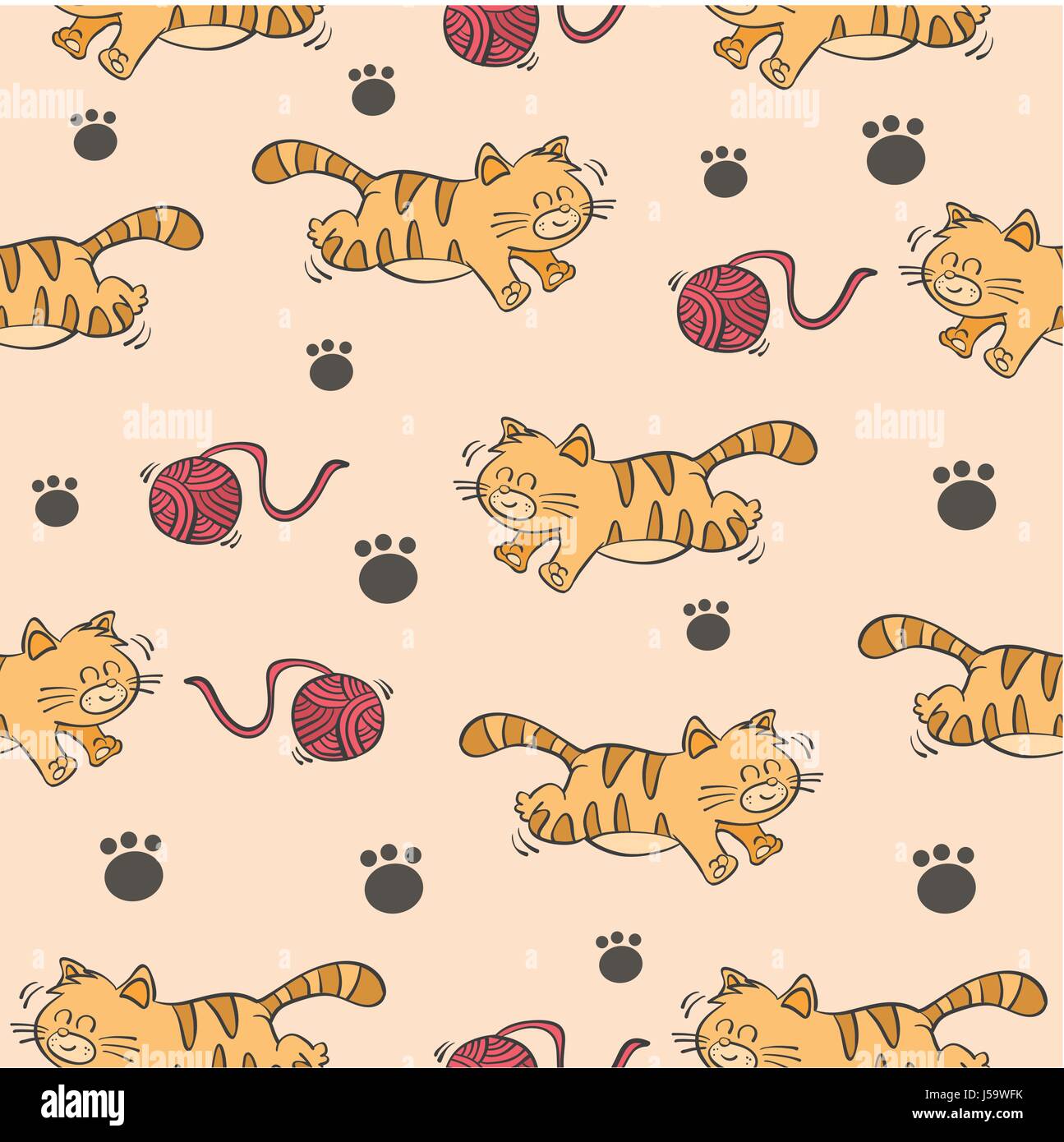 Black cat ball yarn Stock Vector Images - Alamy