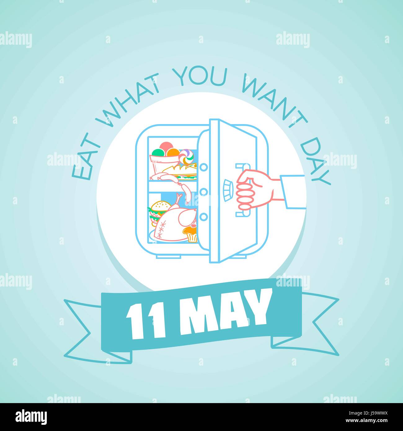 Calendar for each day on may 11. Greeting card. Holiday - Eat What You ...