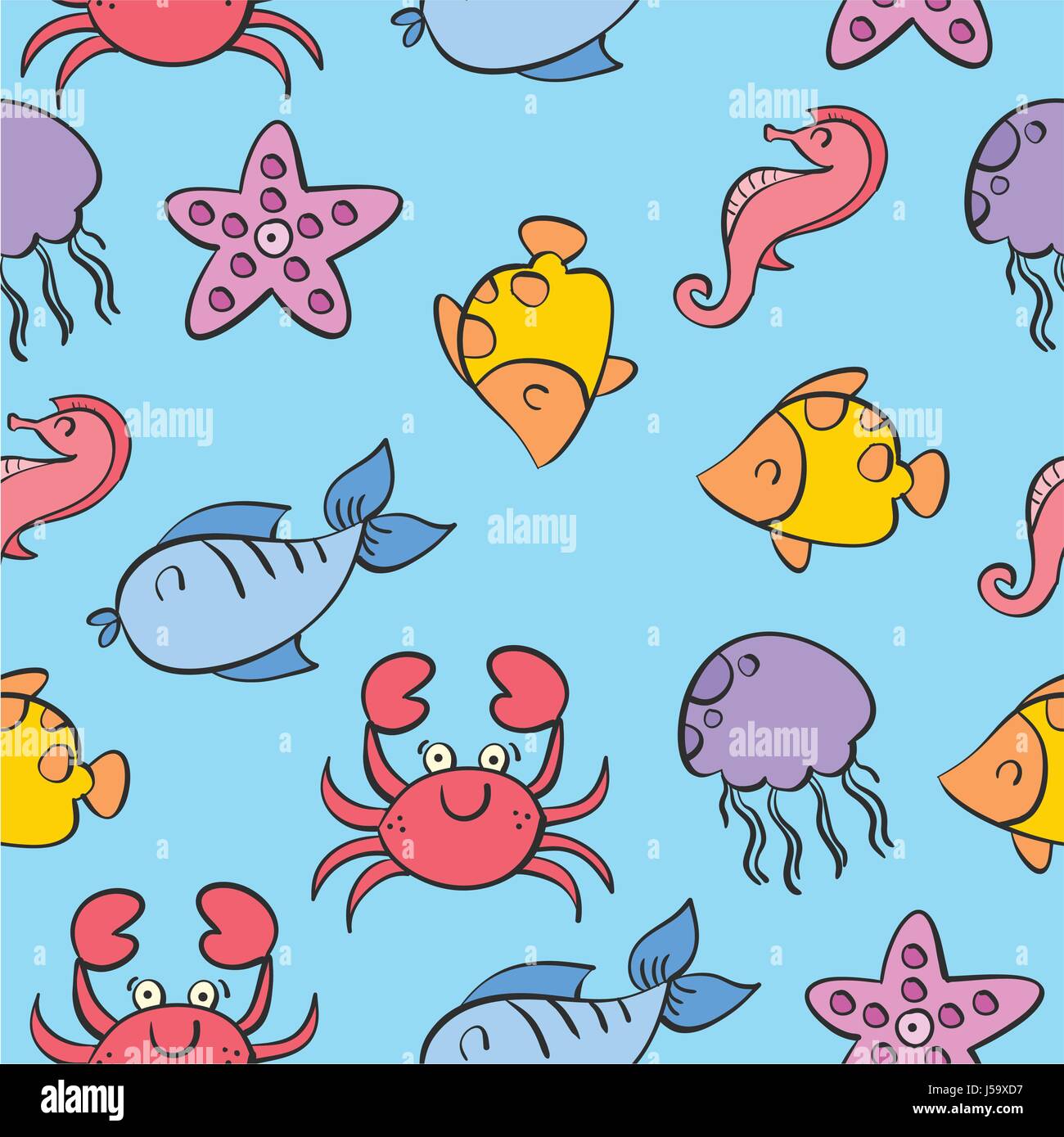 Pattern of fish colorful style Stock Vector Image & Art - Alamy