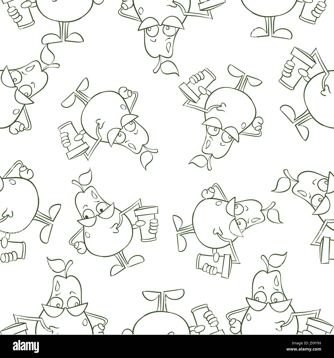 Hand Draw Pear Pattern Style Stock Vector Image And Art Alamy