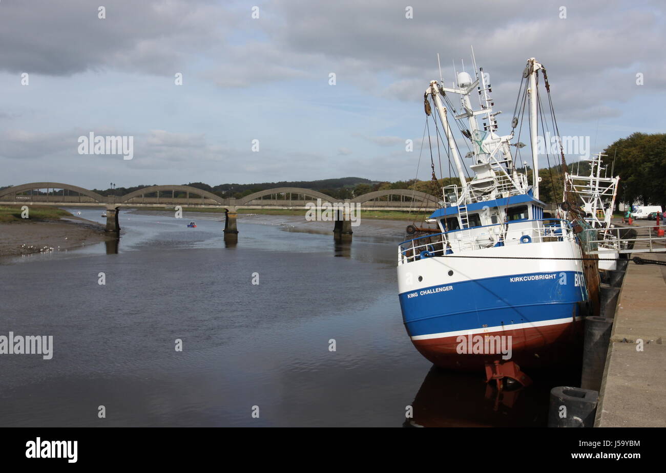 Fishing boat on River Dee Kirkcudbright Scotland September 2009 Stock ...