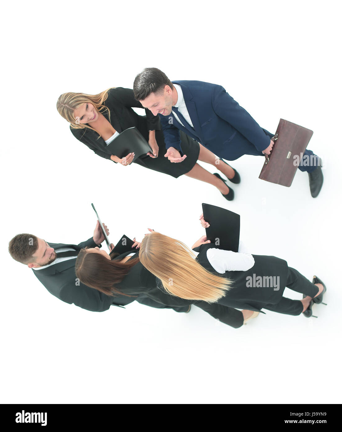 Businessman discussing team in Cut Out Stock Images & Pictures - Alamy