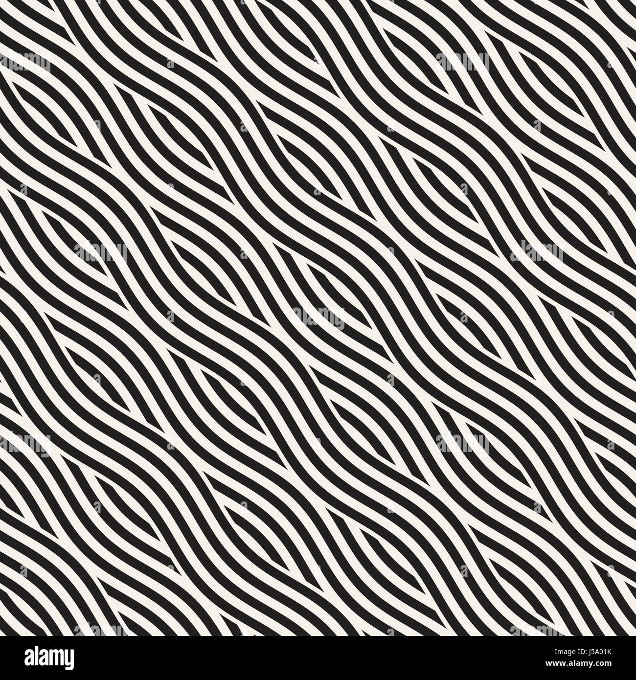 Abstract geometric pattern with wavy lines. Interlacing rounded stripes ...