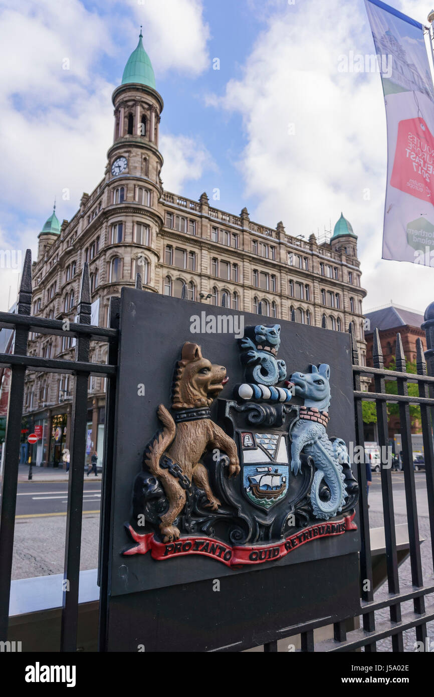 Belfast, MAY 9: Exterior view of the famous Belfast City Hall on MAY 9 ...