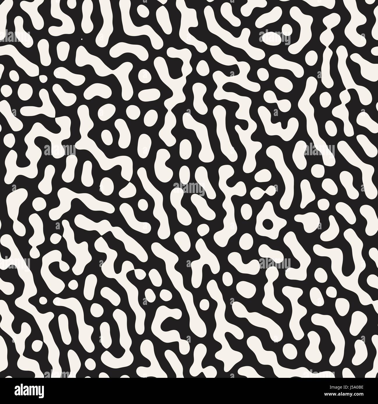 Vector Seamless Grunge Pattern. Black and White Organic Shapes. Messy ...