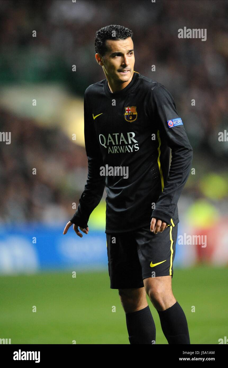 PEDRO RODRIGUEZ BARCELONA FC BARCELONA FC CELTIC PARK GLASGOW SCOTLAND ...