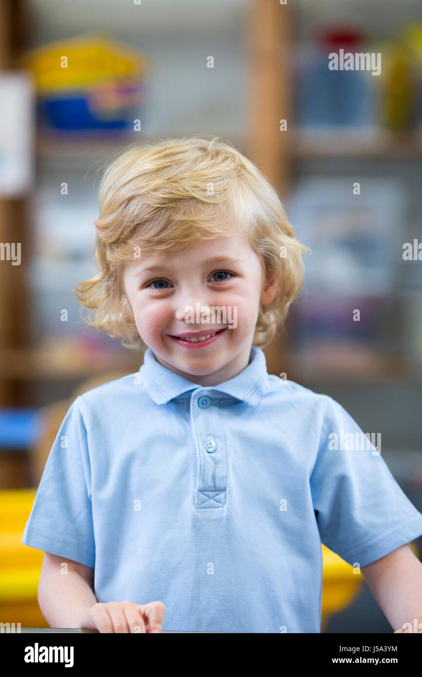 Portrait of a little boy at nursery Stock Photo - Alamy