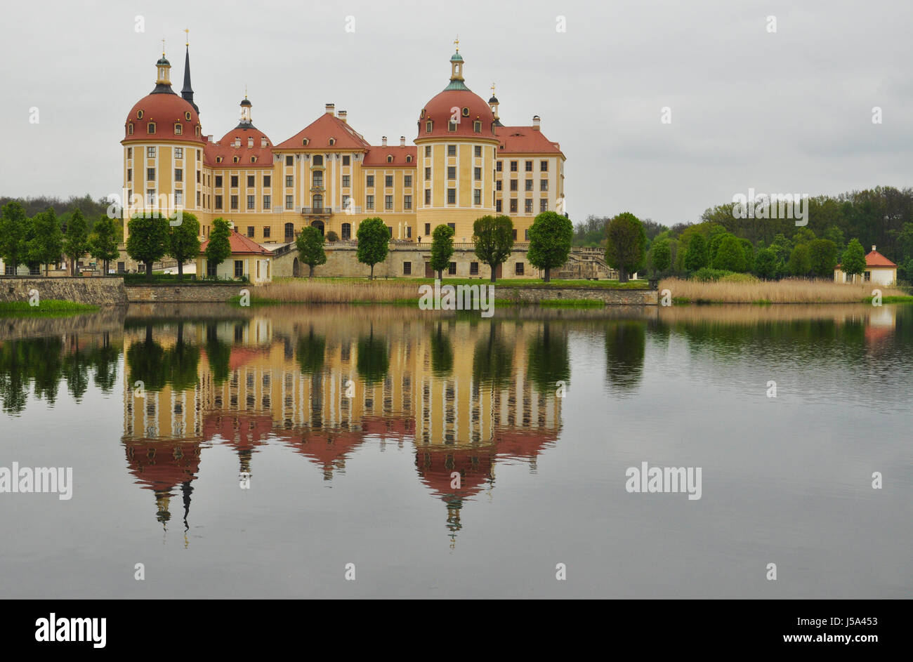 Moritzburg castle in Germany - view on the castle, on the park and on ...