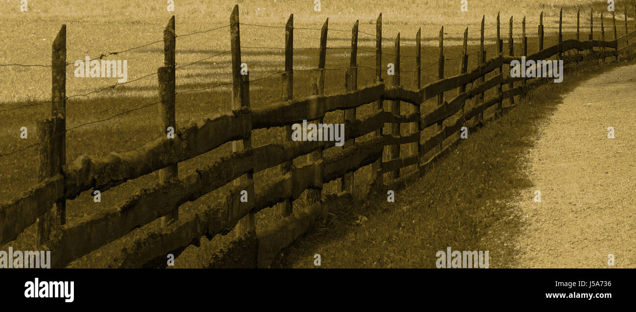 wood width fence gravel infinite far rotten path way meadow grass lawn ...