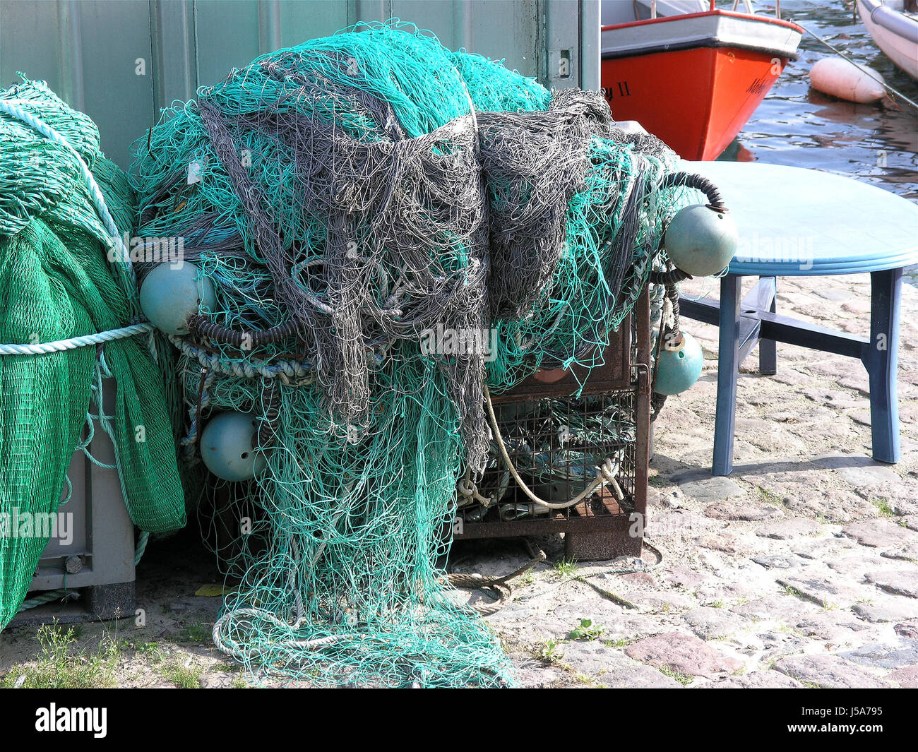 fishing nets sassnitz rugen Stock Photo - Alamy