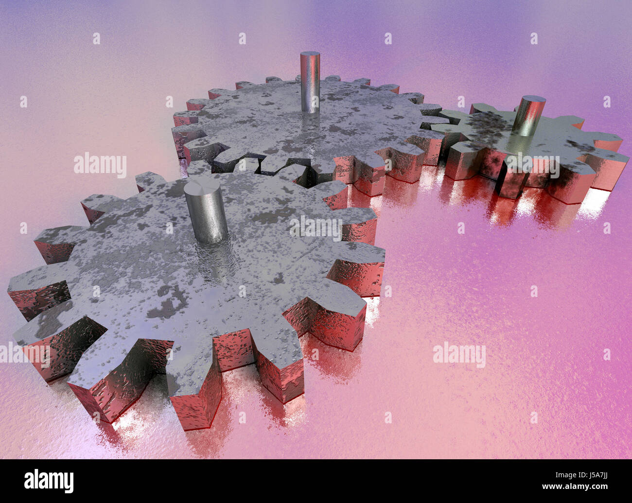 motion postponement moving movement connected engineering metal wheel ...