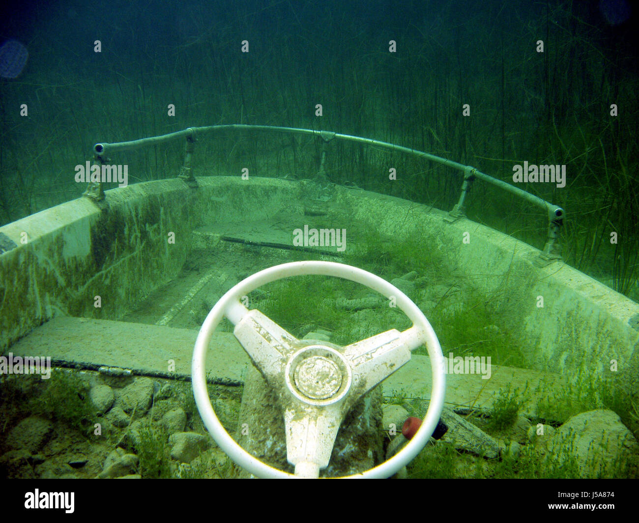 green downfall underwater dive wreck salt water sea ocean water wheel ...