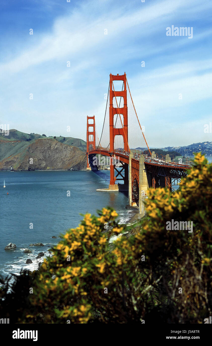 usa california america suspension bridge bay pacific salt water sea ...