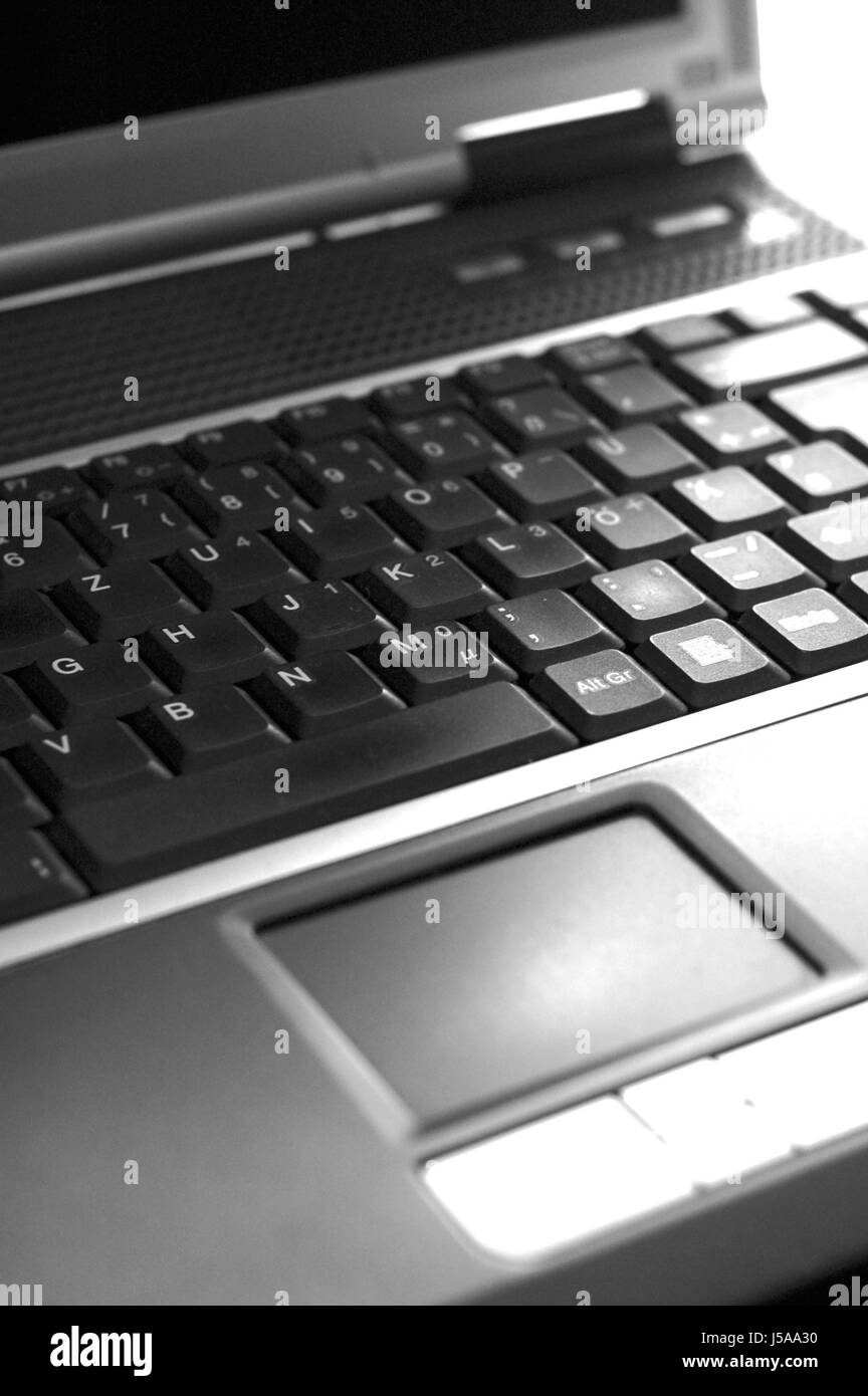 office laptop notebook computers computer keyboard service macro close ...